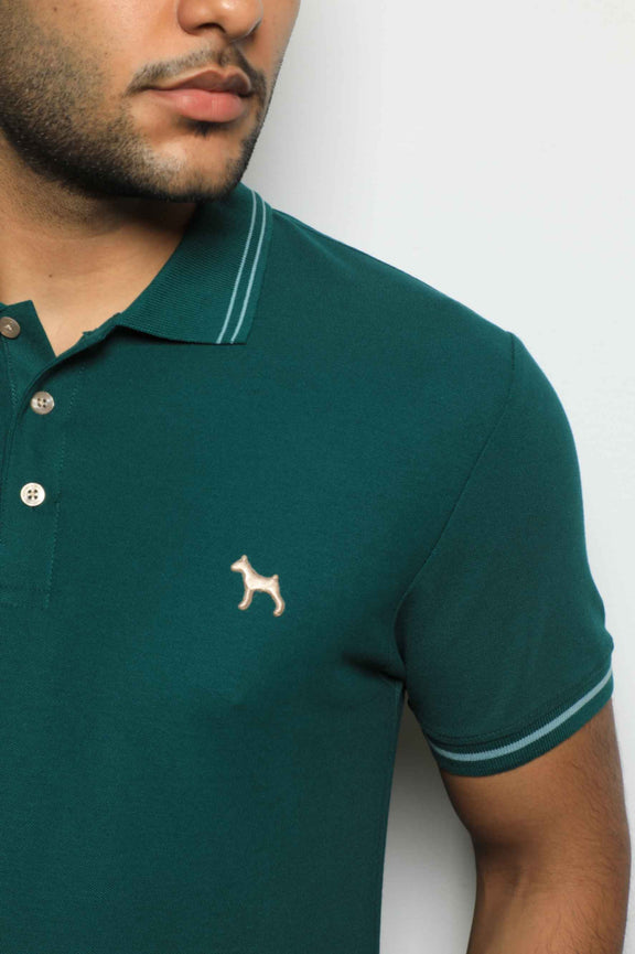 Polo Básica Verde Oscuro – Victor